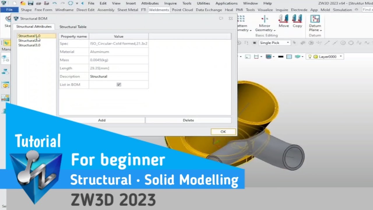 ZW3D - Tutorial - Solid Modeling - Struktural - YouTube