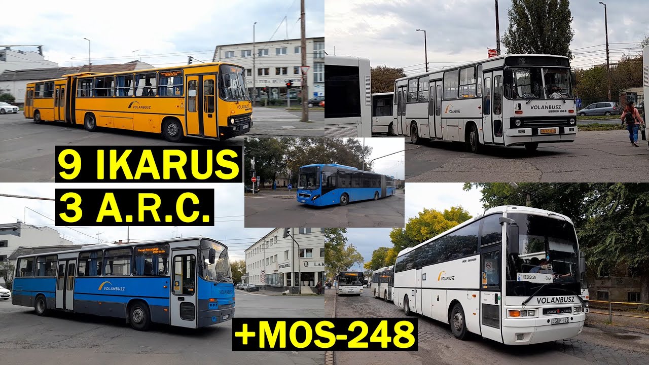 9 Ikarus, 3 A.R.C. + az egyik MOS-os Volvo Debrecenben - YouTube
