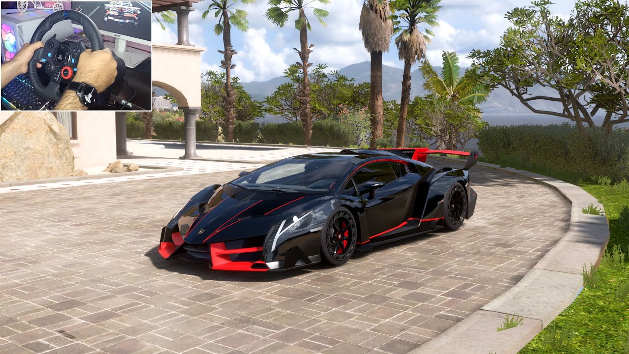 Insane 1500HP Lamborghini Veneno Gameplay with G29 Racing Wheel - Forza ...
