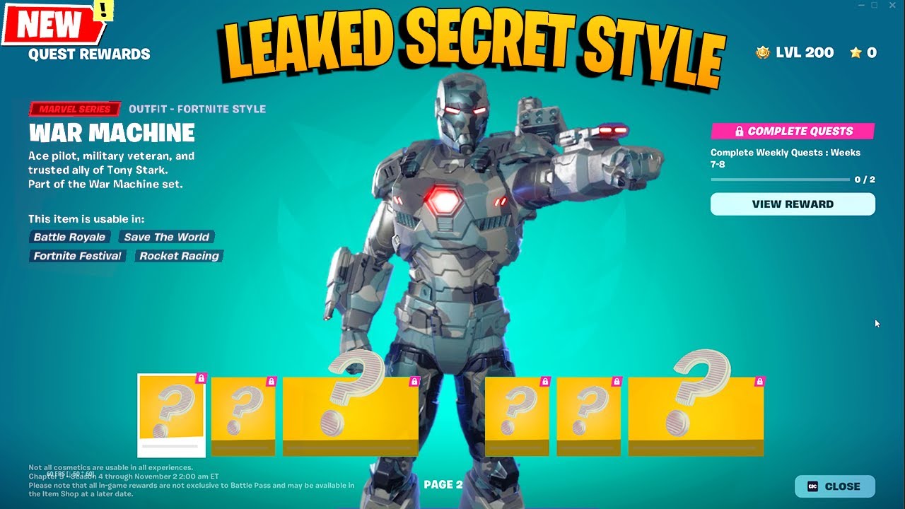 Leaked New Camo Style for War Machine Fortnite - YouTube