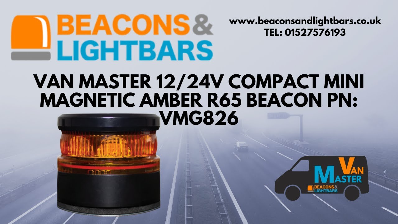 Van Master 12/24V Compact Mini Magnetic Amber R65 Beacon PN: VMG826 ...