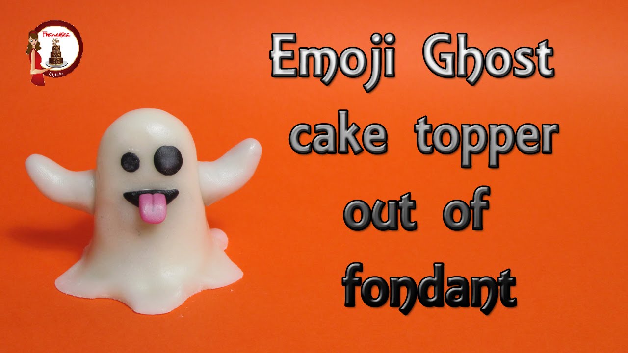 How to make an Emoji Ghost for Halloween out of fondant - YouTube