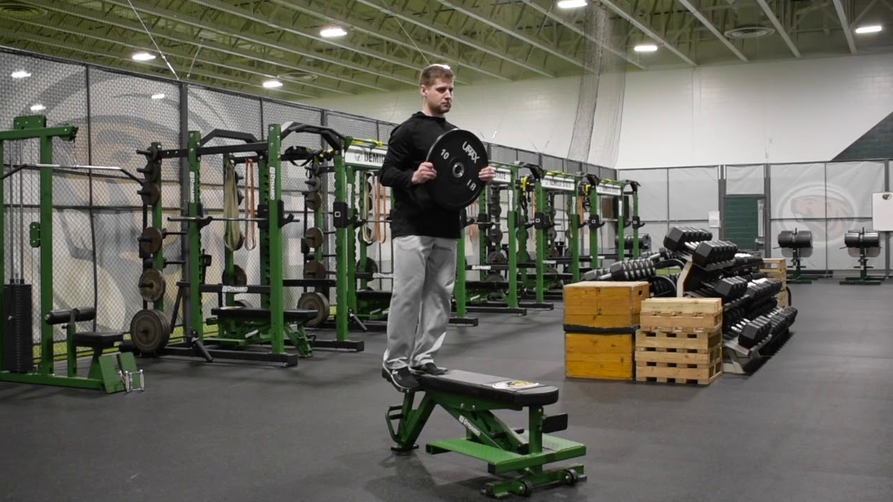 Single Leg Squat off Bench with Counter Balance - YouTube