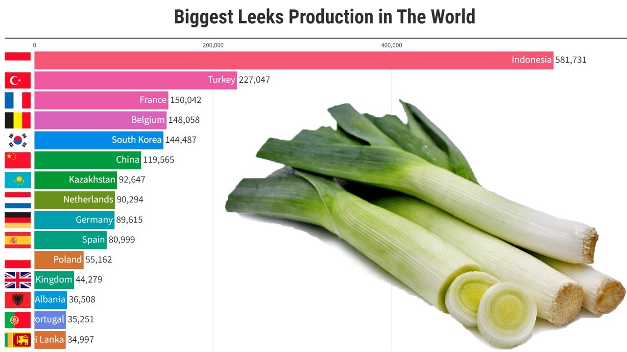 Data Is Beautiful - Biggest Leeks Production in The World (1961 - 2025 ...
