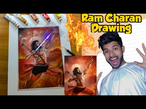 Ram Charan Drawing - RRR Movie || Hypernilart - YouTube