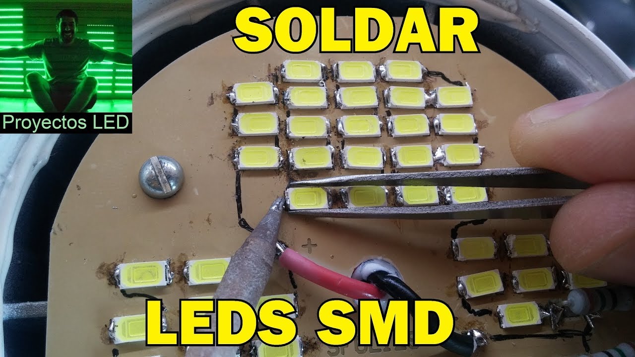 Como soldar led smd, reparando lampara de Manuel (Domo Electra) - YouTube