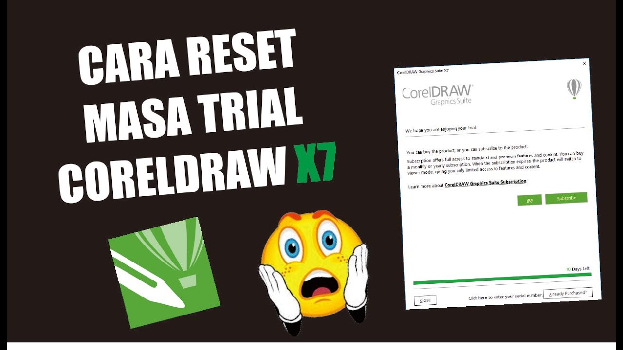 TUTOR RESET MASA TRIAL CORELDRAW X7 HANYA 3 MENIT [WORK 100%] - YouTube