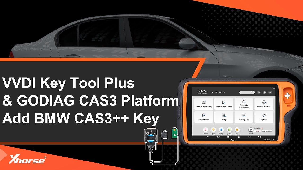 VVDI Key Tool Plus CAS3++ Add Key with GODIAG CAS2 CAS3 Test Adapter ...