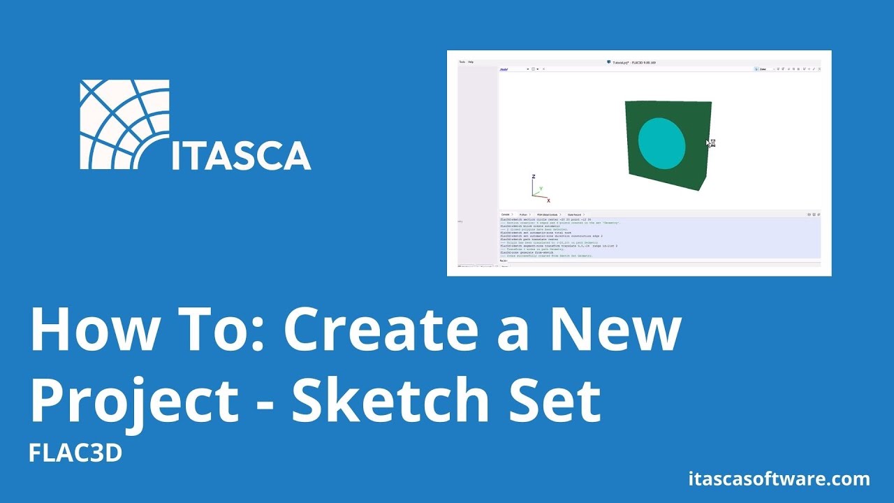 How To: Create a New Project - Sketch Set | FLAC3D - YouTube