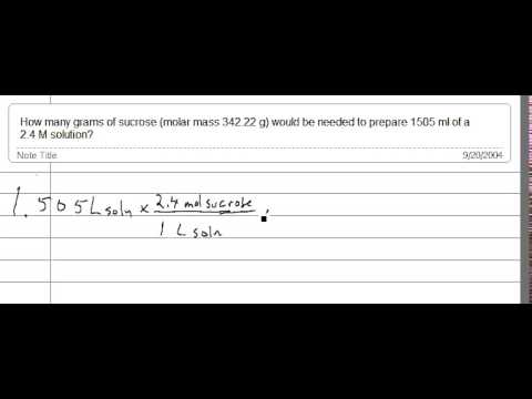Finding mass of solute given molarity and volume - YouTube