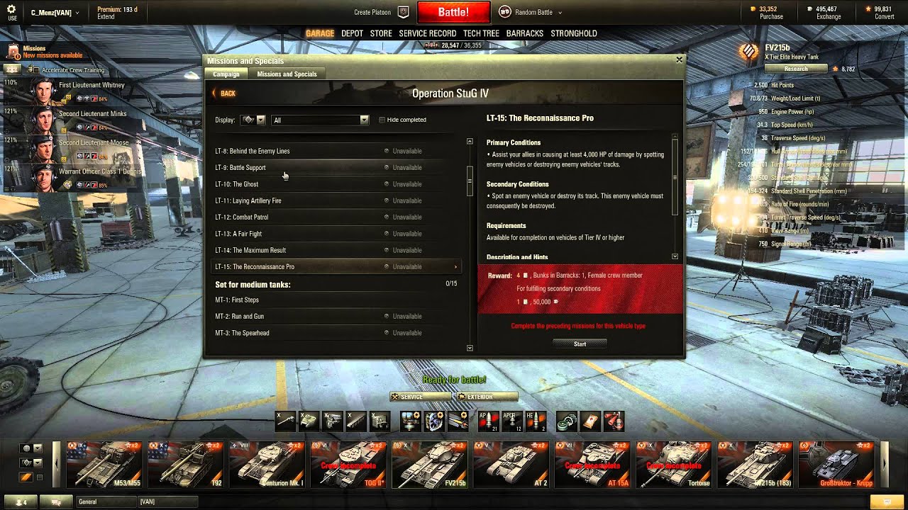 World of Tanks Individual Missions Overview - YouTube