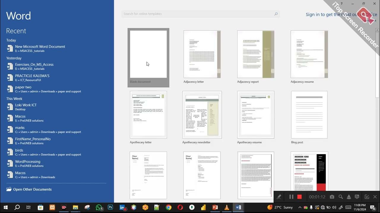 Steps taken to start MS Word - YouTube