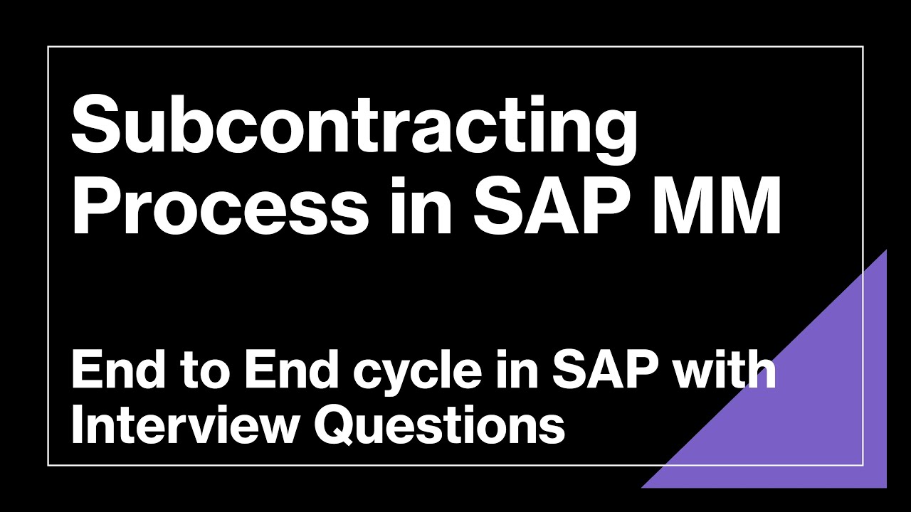 Subcontracting Process in SAP MM in detail | Financial Entries | SAP ...