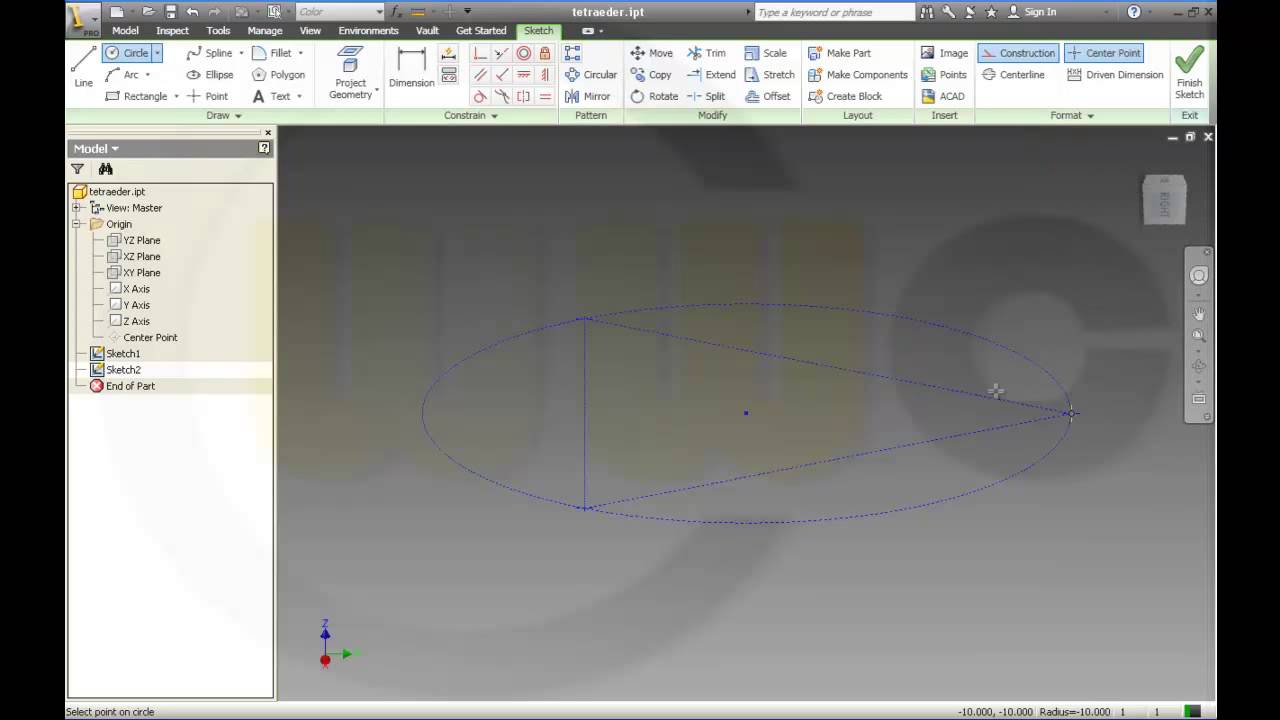 Tetraeder Inventor 2012 Training - 3d Sketch - Boundary patch - Stitch ...