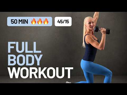 50 Min Full Body Dumbbell Workout at Home | Strength, Endurance & Fat Burn