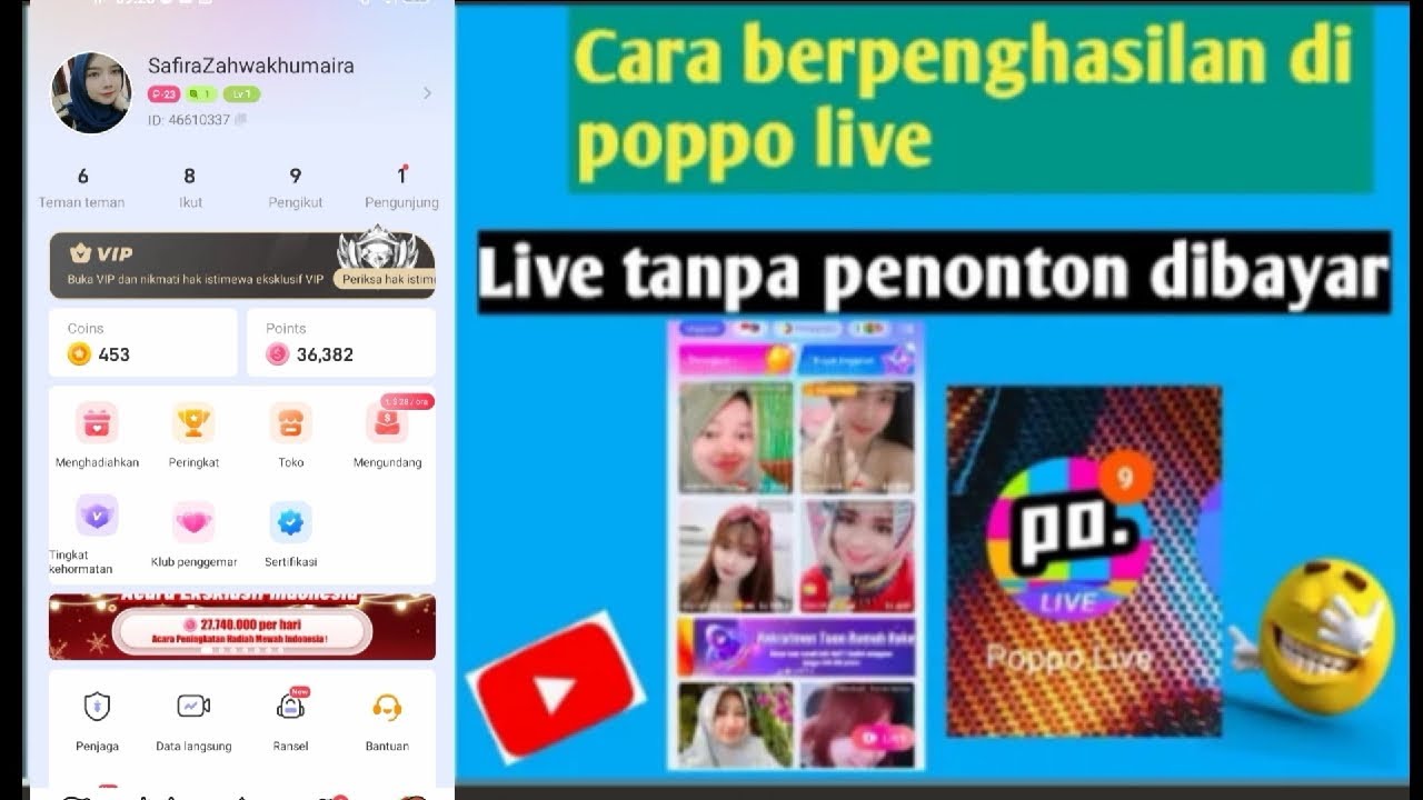 CARA MENDAPATKAN CUAN DARI POPPO LIVE - YouTube