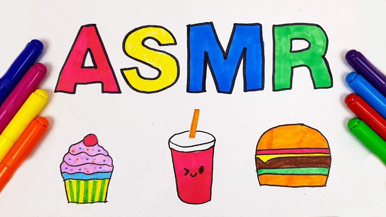 ASMR Drawing and Painting - Markers Pencil and Pen - No Talking - YouTube