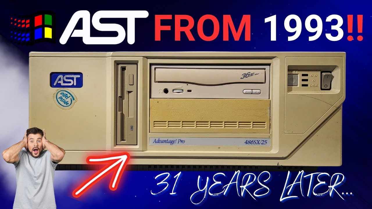 AST Advantage! Pro 486SX/25 Desktop PC from 1993!! - YouTube