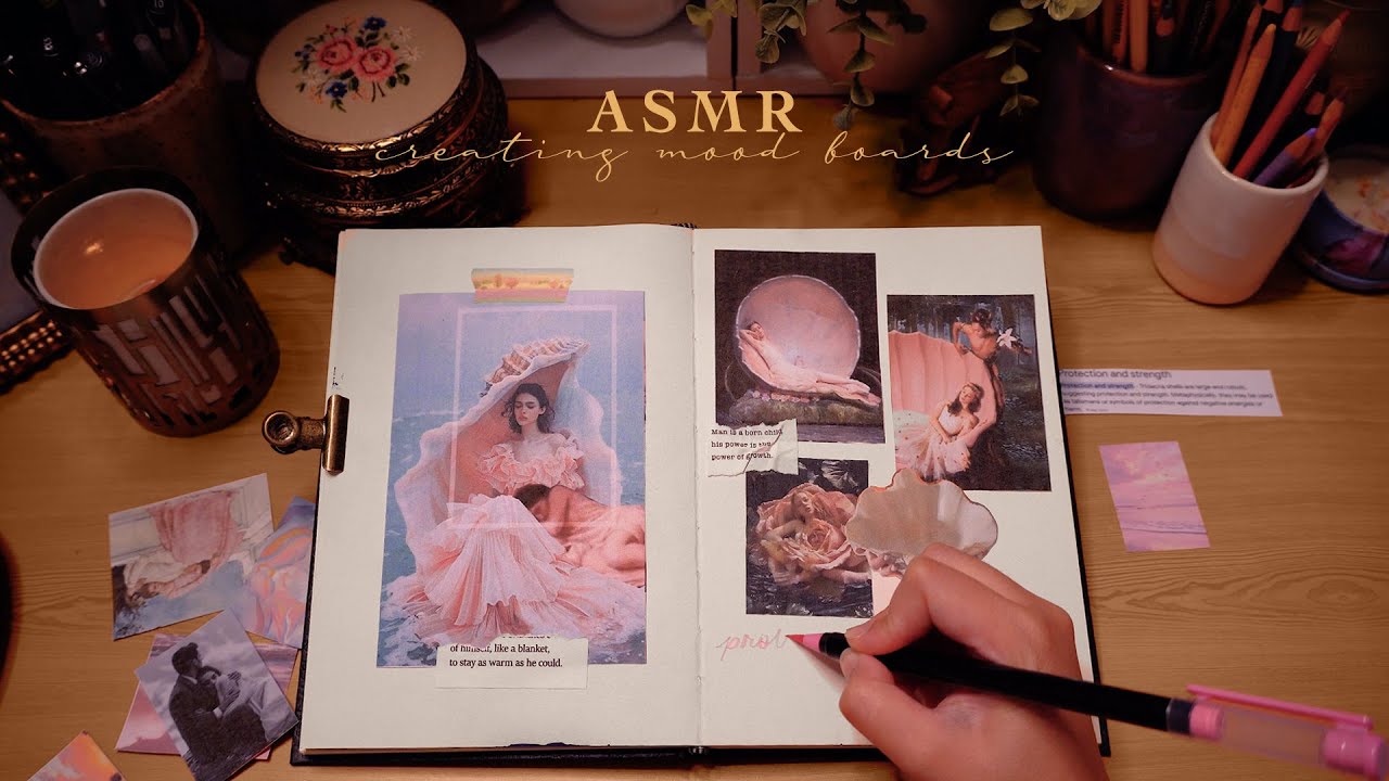 Relaxing Journal With Me ASMR - Making a Moodboard - YouTube