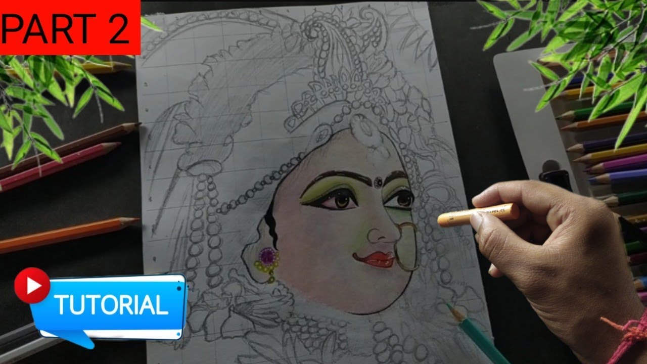 How To Draw Shri Radha Rani Ji,😍🙏, Radha Rani Ji Drawing, Face ...