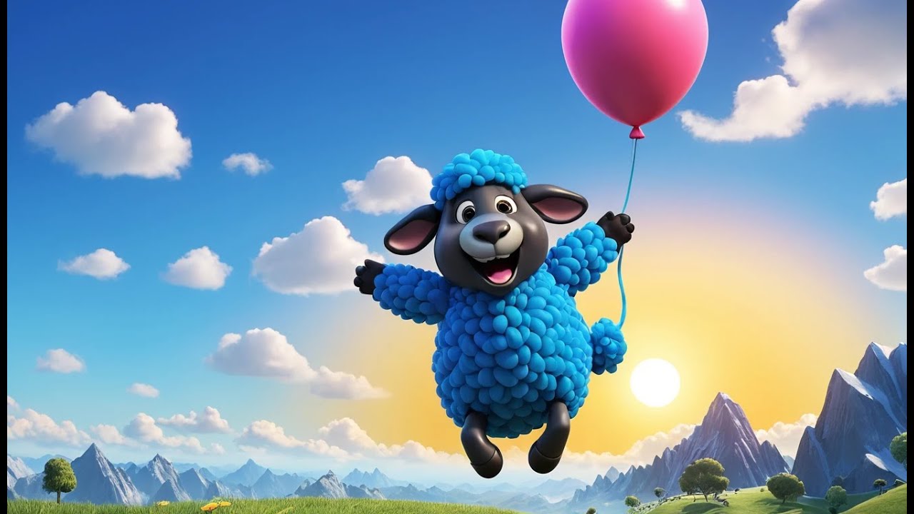 Baa Baa Blue Sheep’s Balloon Ride | Fun Animal Song for Kids | Balloon ...