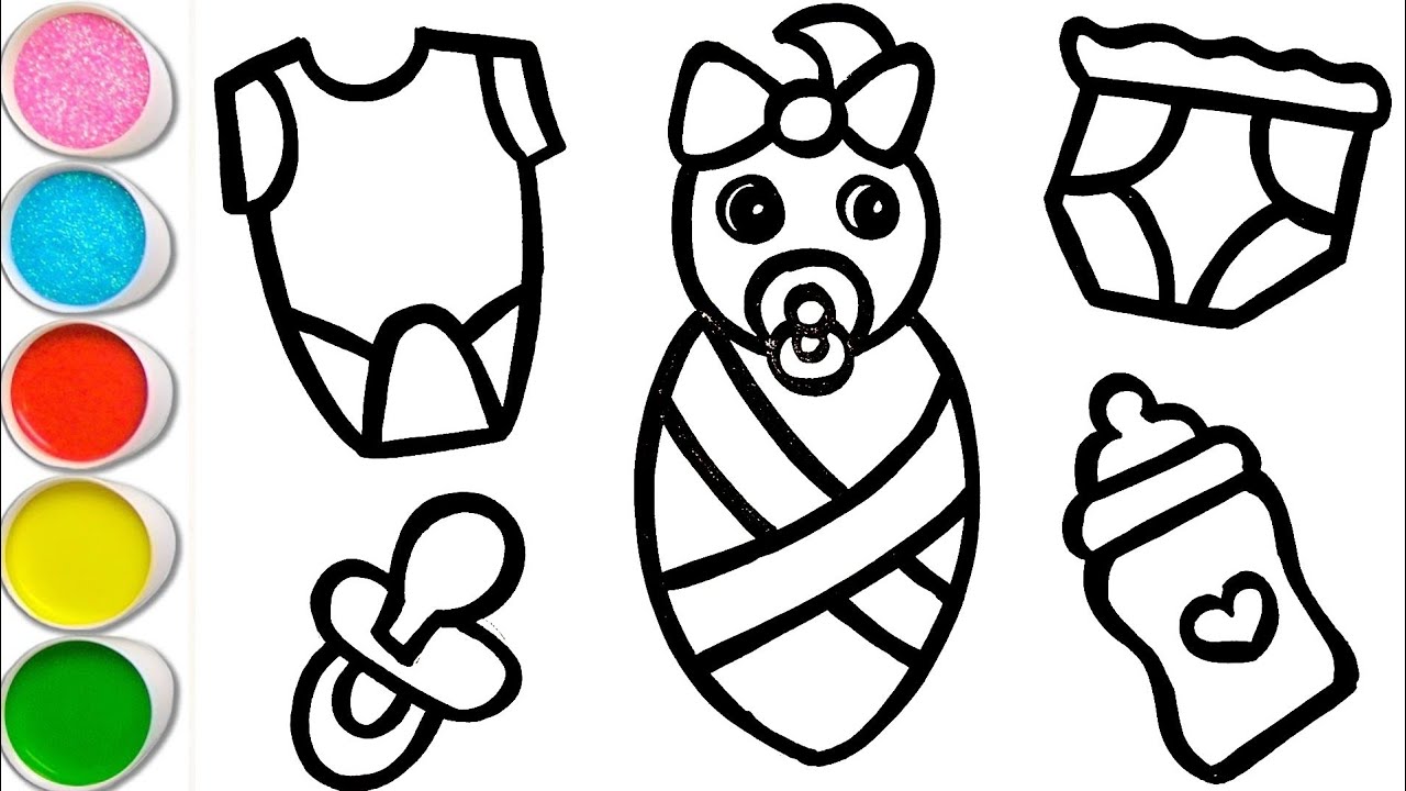 Baby Accessories Drawing, Coloring and Painting for kid's & Toddlers ...