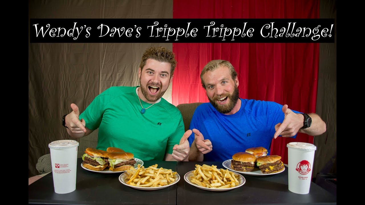 WENDY'S DAVE'S TRIPLE TRIPLE CHALLENGE! - YouTube