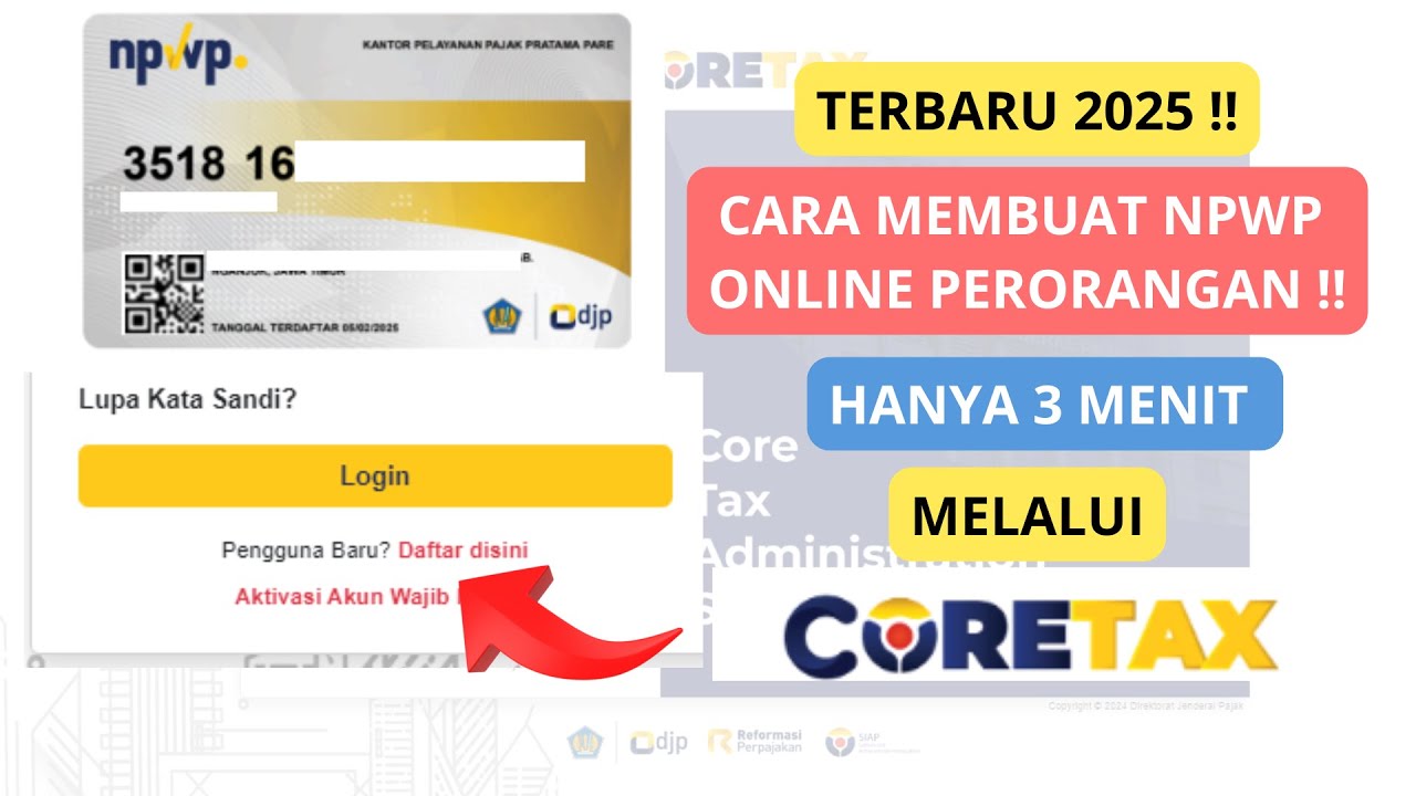 TERBARU 2025 !! Cara Daftar NPWP Online Perorangan Lewat Sistem CoreTax ...