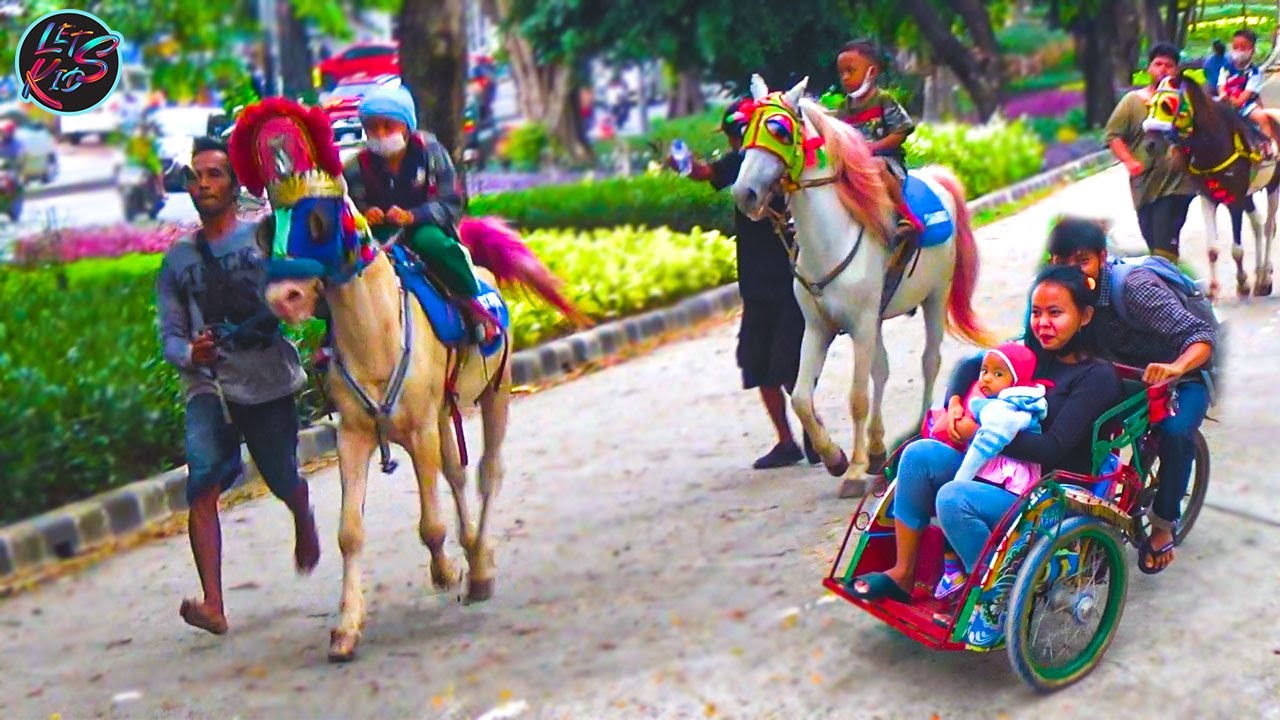 KUDA TUNGGANG BKT..!! CHIKA NAIK KUDA JALAN BERBARIS ADA BUNDA RAHMAH ...