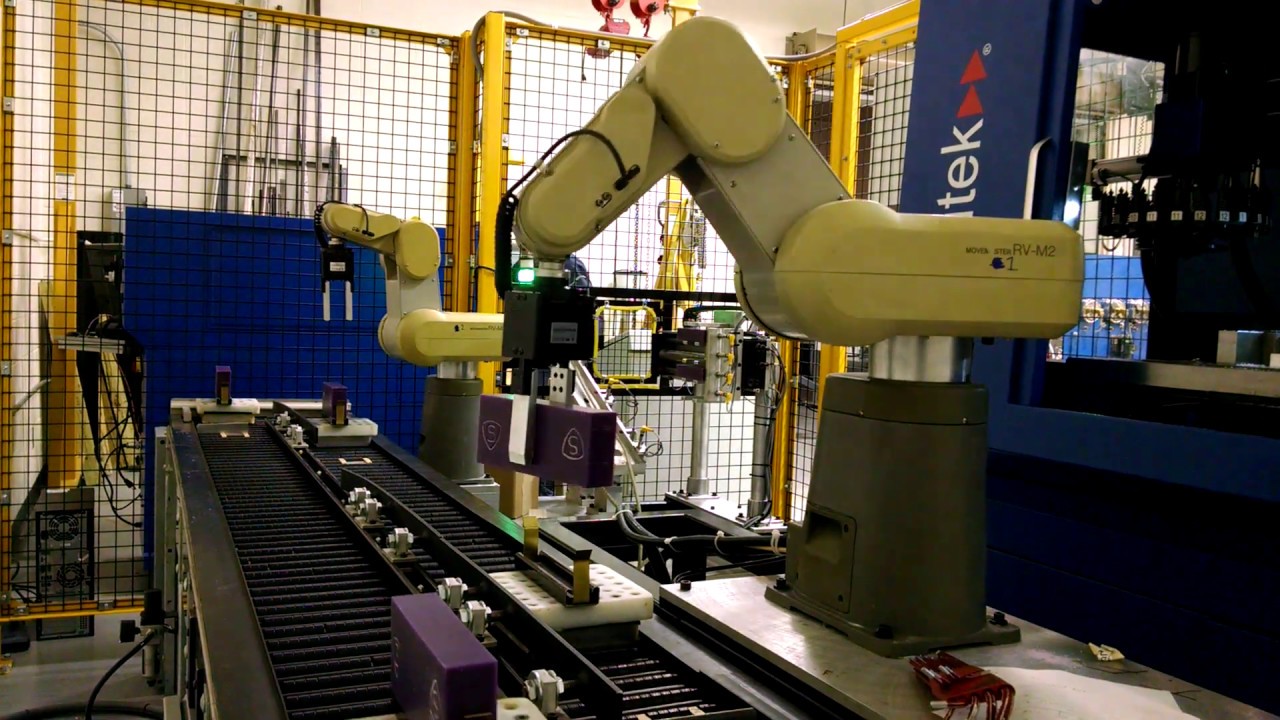 ROBOTIC MANUFACTURING CELL - YouTube