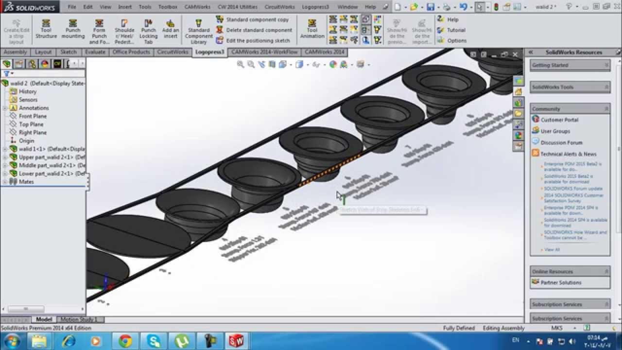 logopress3 solid works 2014 by eng.walid elsibai - YouTube