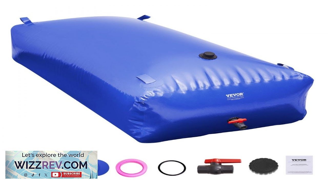 VEVOR 1000L 264 Gallon Water Storage Bladder RV Water Tank 1000D Blue ...
