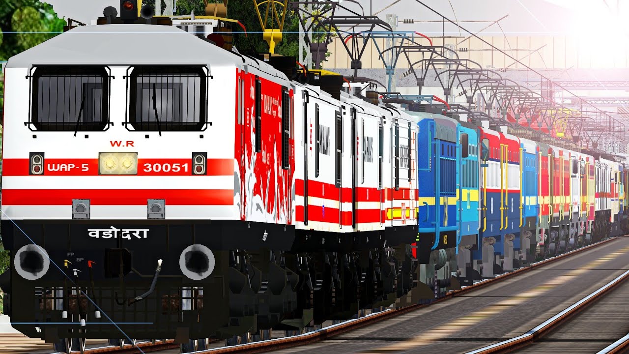 Indian Railways Engines Parade MSTS Open Rails 2 - YouTube