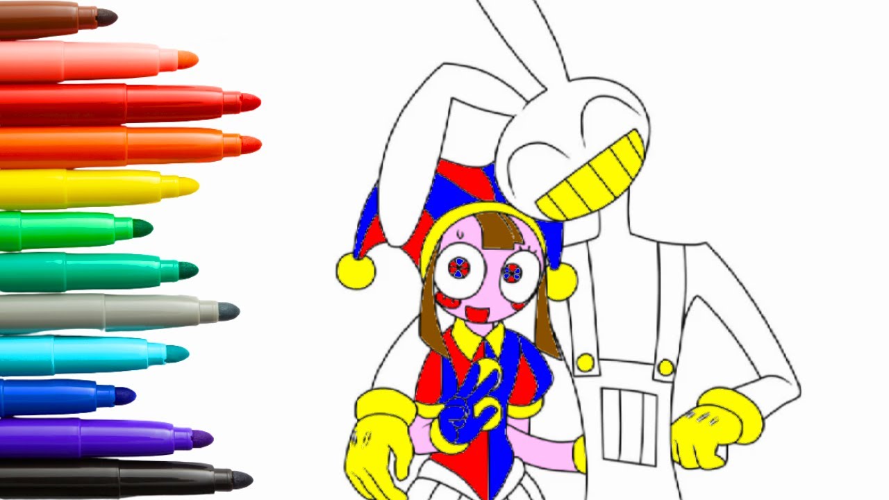 🎨 Pomni and Jax Hugging: Coloring Magic in The Amazing Digital Circus ...