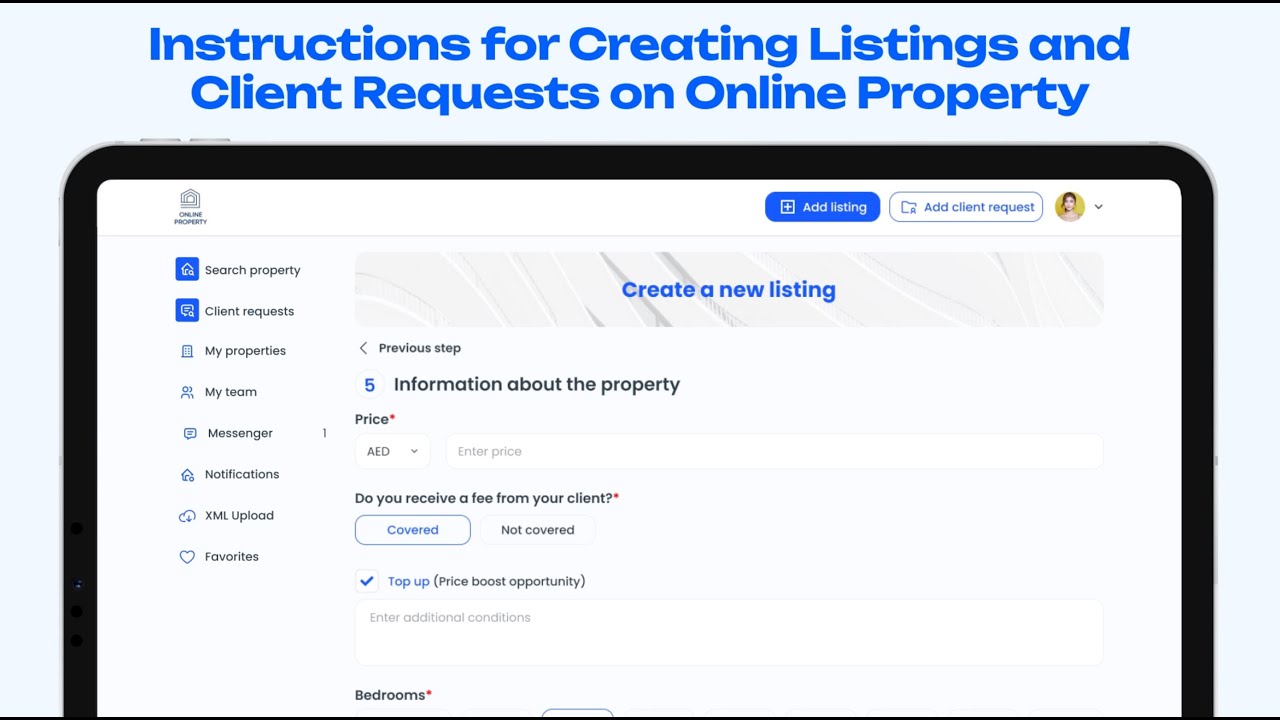 How to create Listings and Client Requests on ONLINE PROPERTY📋 - YouTube