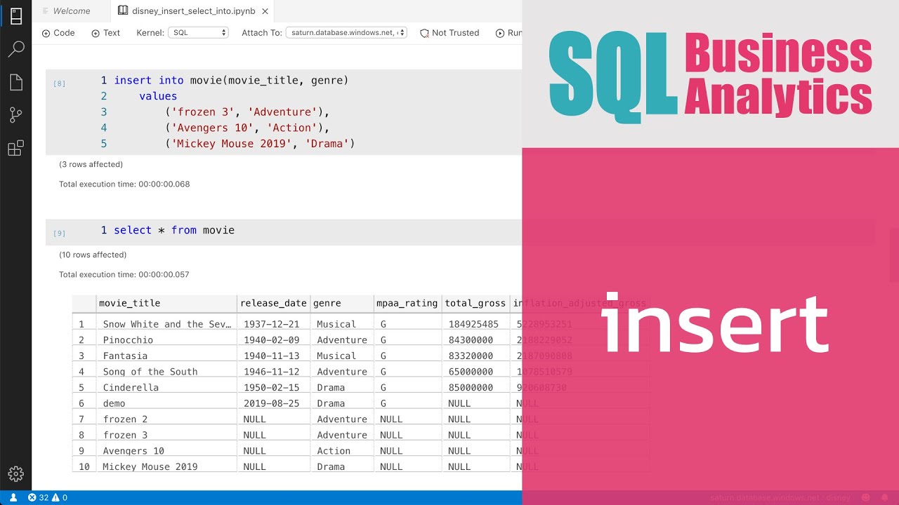 สอน SQL เบื้องต้น: การเพิ่มข้อมูลเข้าไปในตารางด้วยคำสั่ง INSERT - YouTube