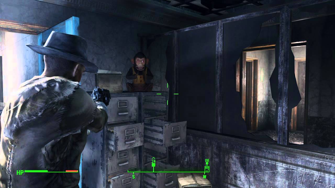 Fallout 4 findings: creepy drumming monkey vintage toy - YouTube