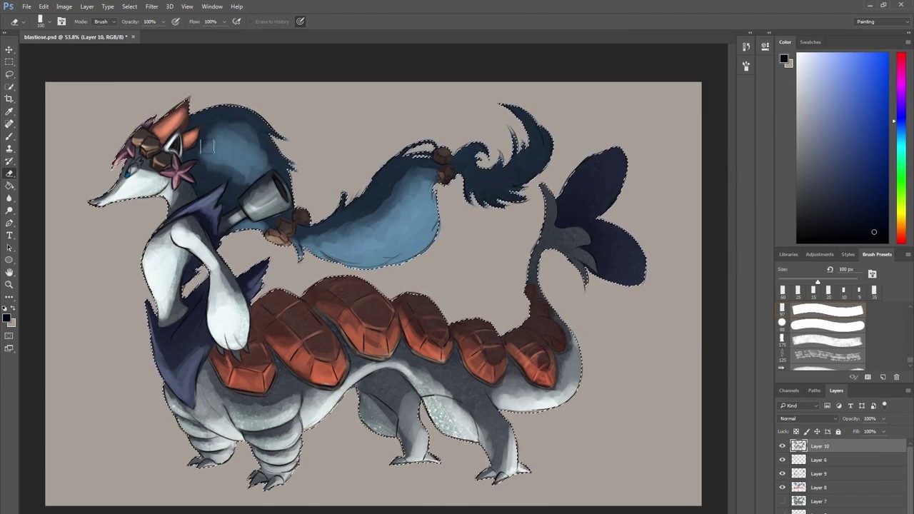 Pokemon Fusion- Primarina + Blastoise = Primaristoise (Speedpaint ...