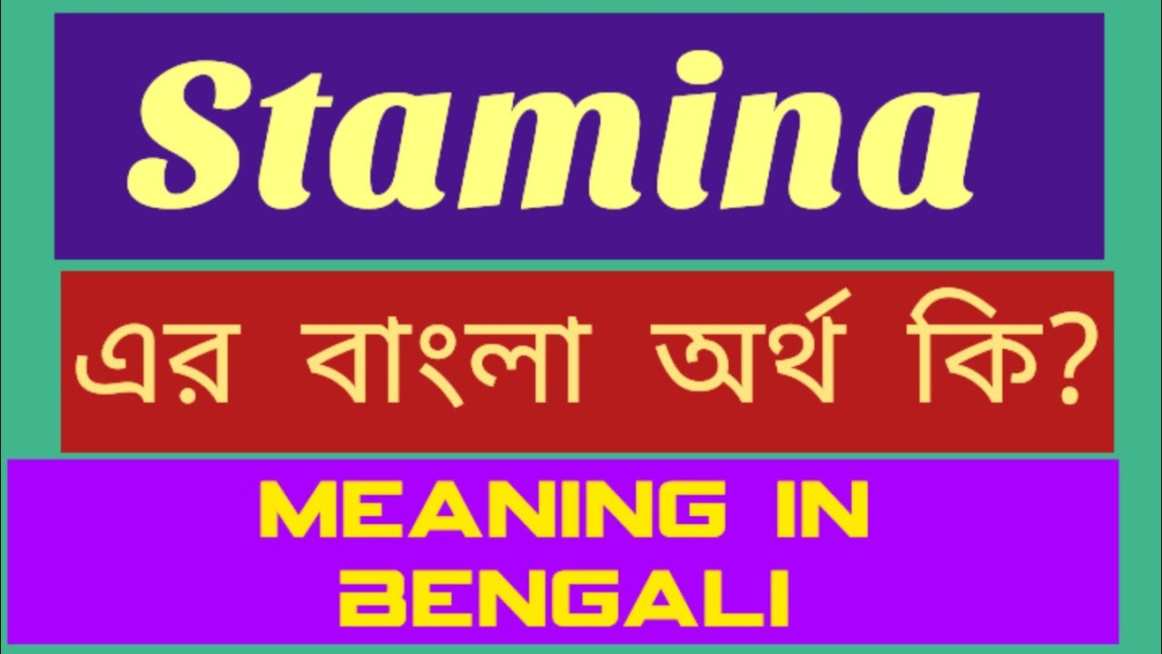 Stamina Meaning in Bengali || Stamina এর বাংলা অর্থ কি || Word Meaning ...