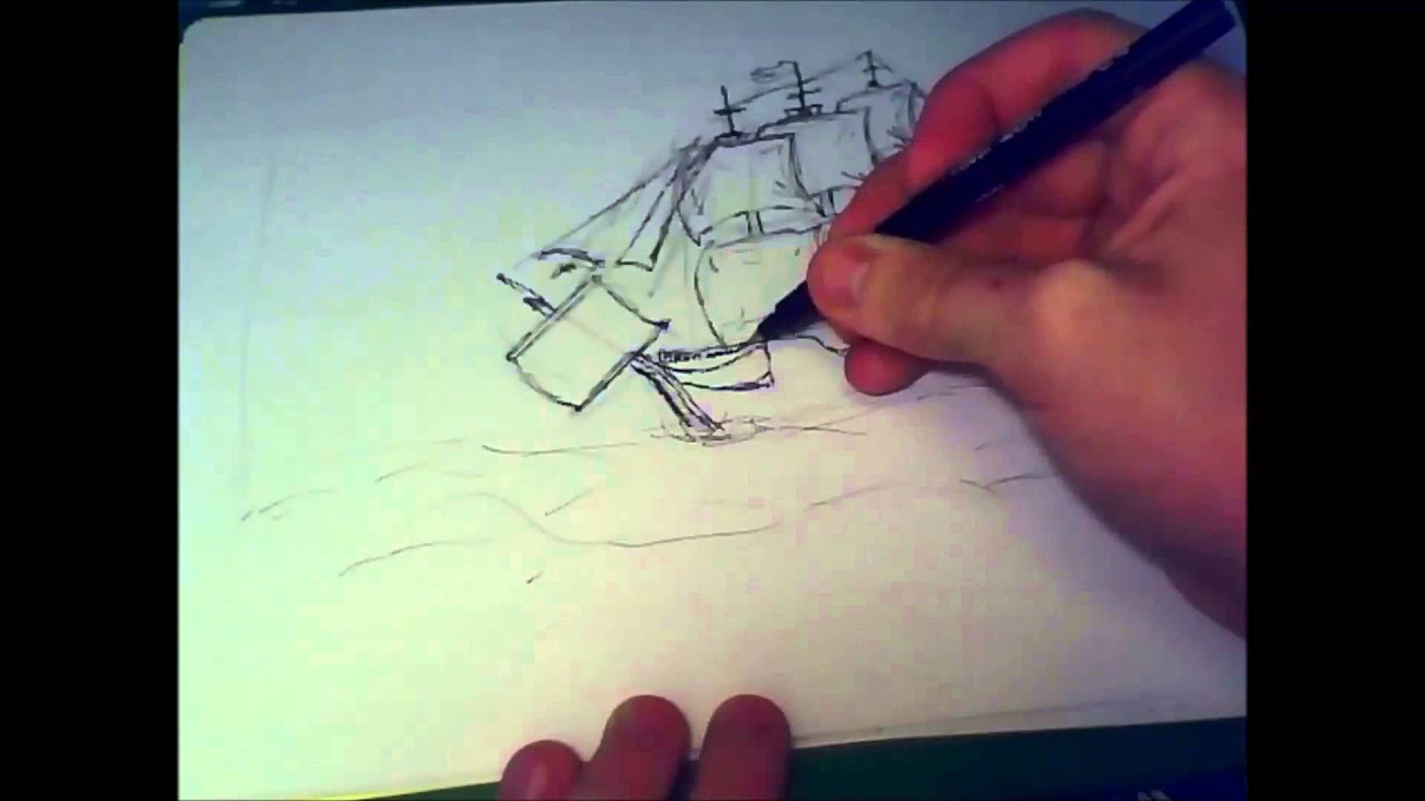 speed drawing: a sqare rigger - YouTube