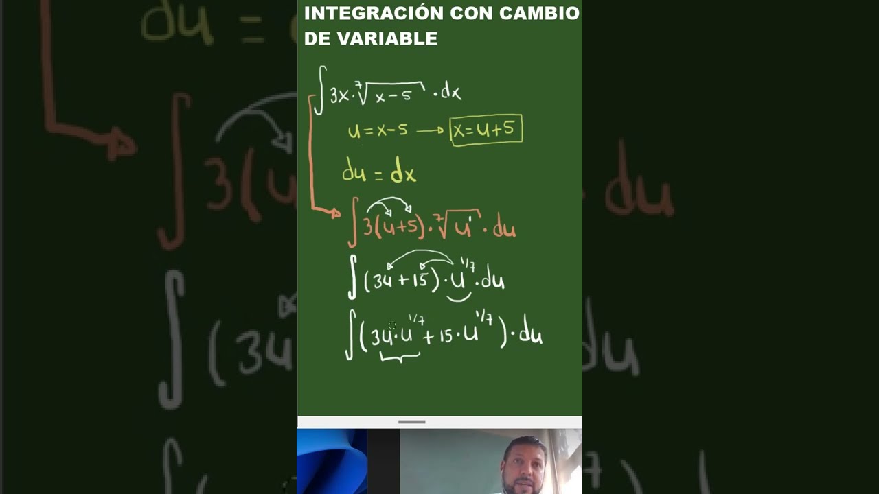 INTEGRAL CON SUSTITUCIÓN Y CAMBIO DE VARIABLE - YouTube