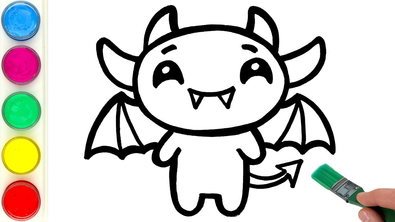 Little Demon Drawing, Painting and Coloring for Kids & Toddlers | Learn ...