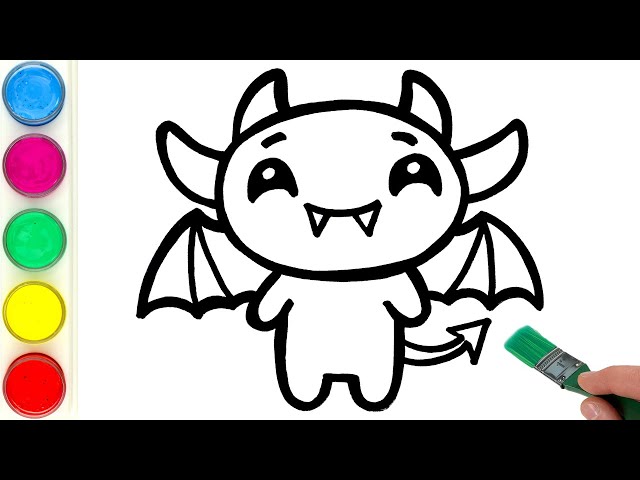 Little Demon Drawing, Painting and Coloring for Kids & Toddlers | Learn ...