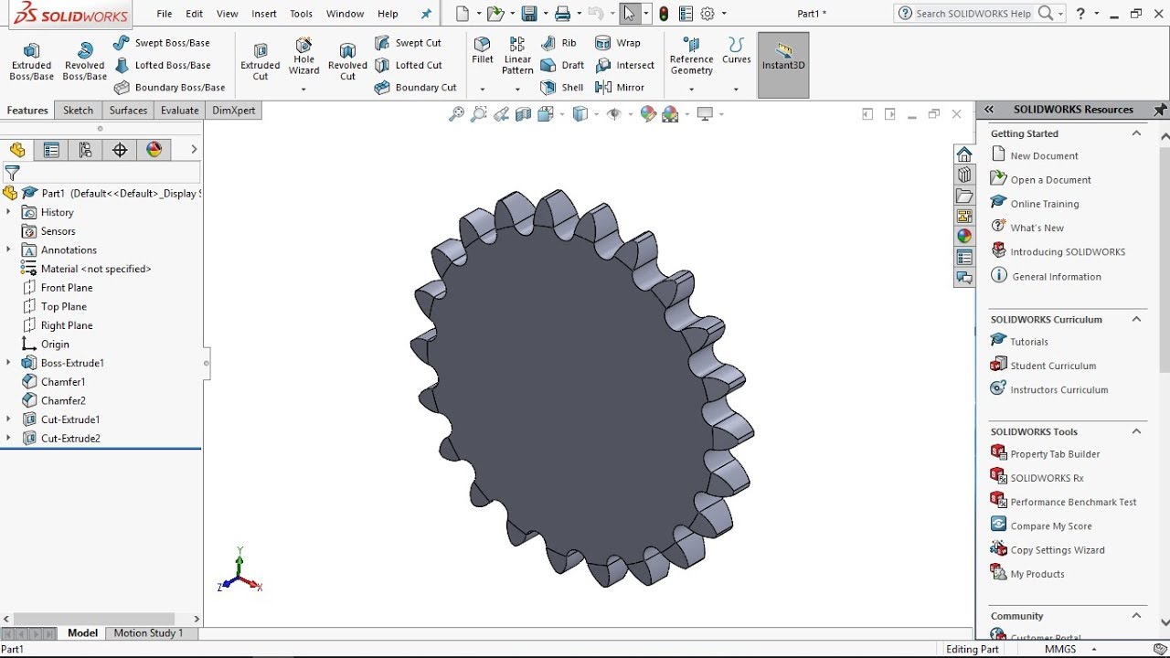 Tutorial Solidworks - Belajar Desain 3D #10 - Sprocket Chain ...