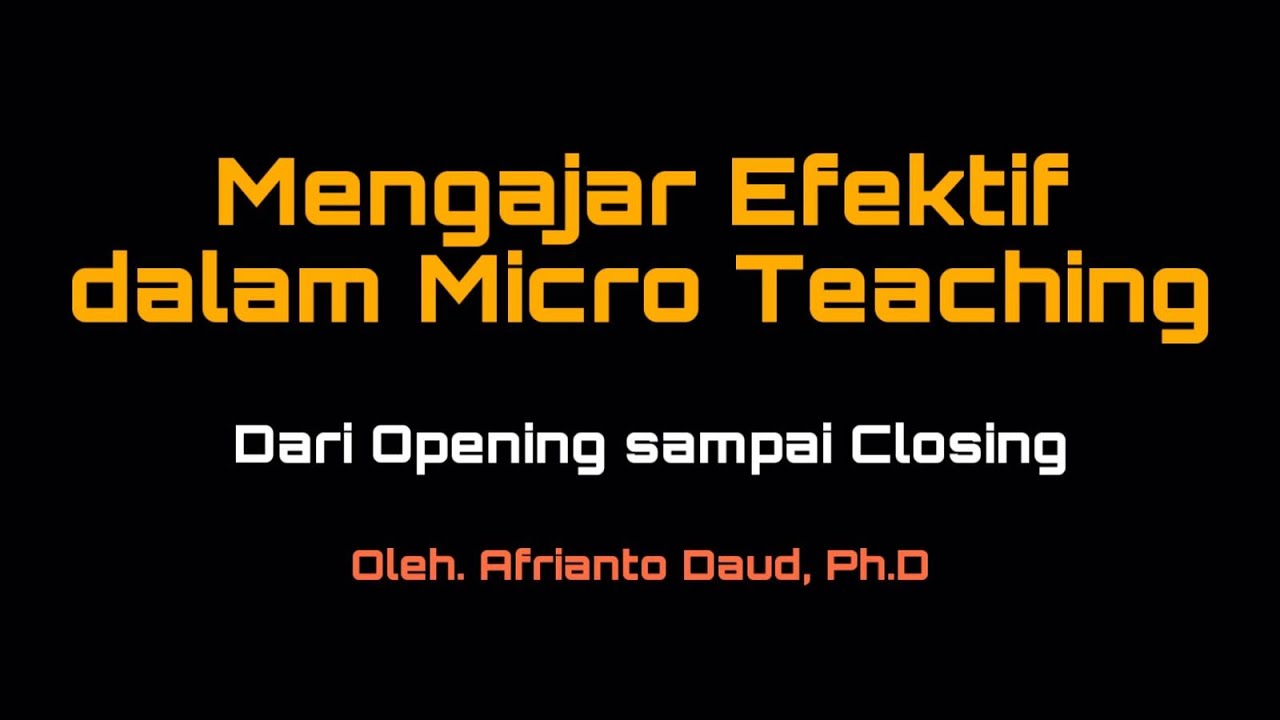 Contoh Micro Teaching Untuk Calon Guru - YouTube