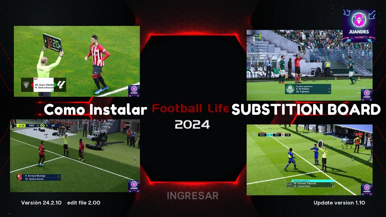Como Instalar SUBSTITION BOARD V1 0 SIDER football life 24 ALL PATCH ...