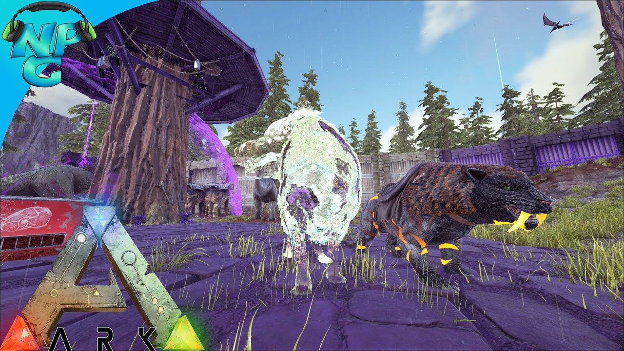 S1E20 Active Camo Invisible Direwolf and the Elemental Sabertooth! ARK ...