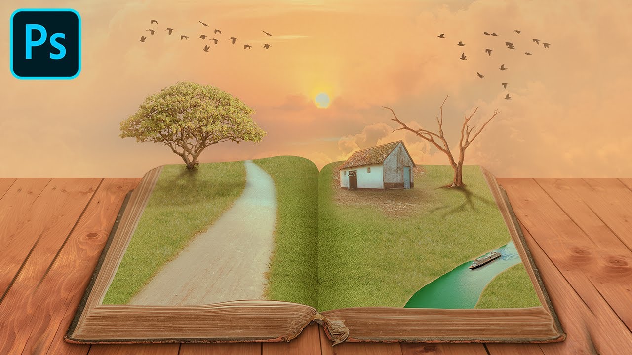 Book Manipulation Photoshop | Photoshop Manipulation Tutorial - YouTube