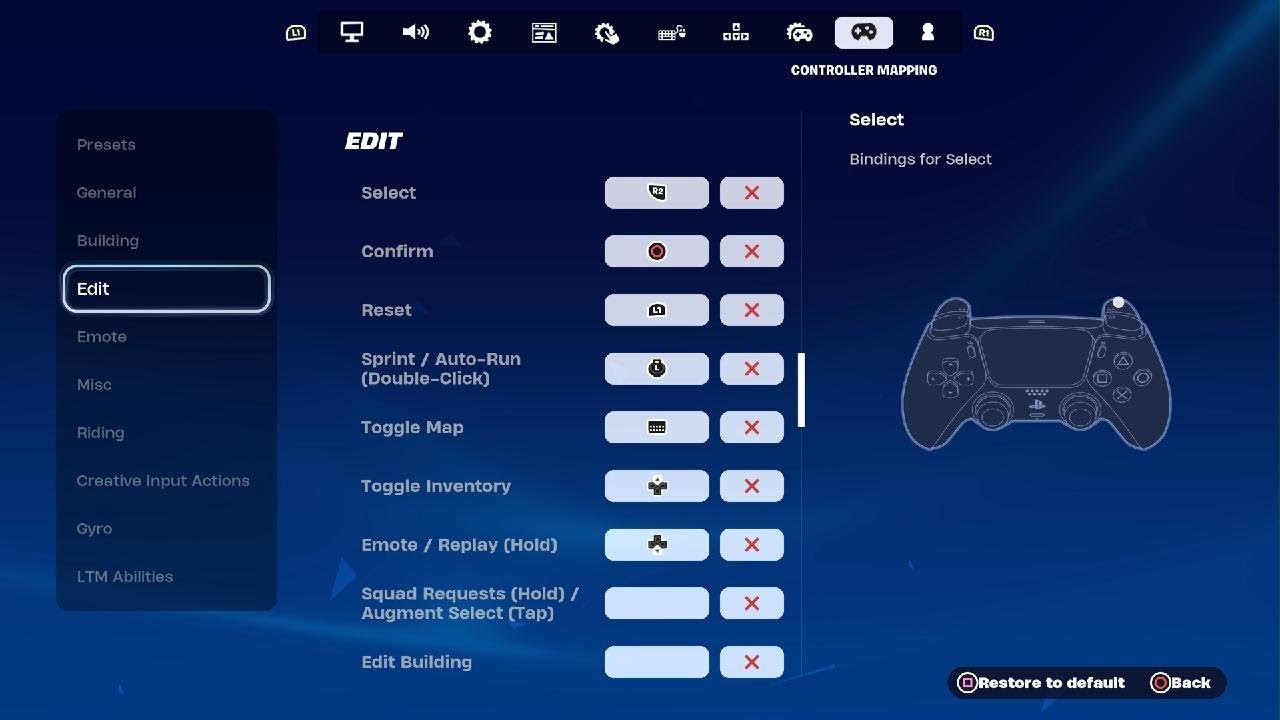 Fortnite custom button Layout and sens for Console ps5 - YouTube
