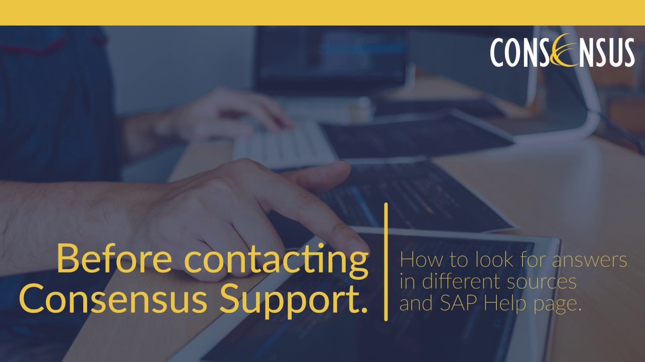 Before contacting Consensus support. How to look for answers in ...